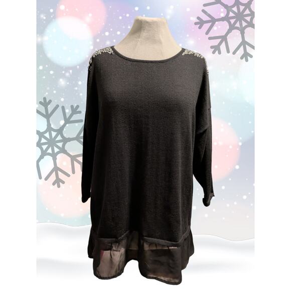 Cable & Gauge | Sweaters | Cable Gauge Woman Black Sweater With ...